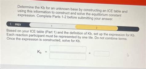 solved determine the kb for an unknown base by constructing