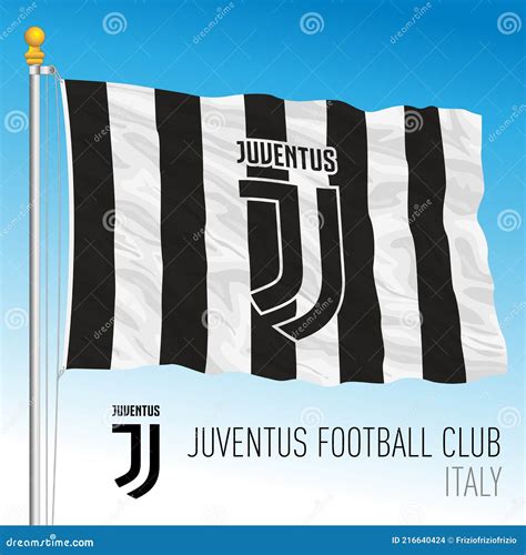 Juventus Football Club Flag Waving In The Wind Juventus Fc 3d Render