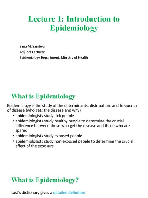 lecture 1 introduction to epidemiology pdf