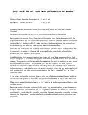 MIDTERM EXAM AND FINAL EXAM INFORMATION AND FORMAT Docx MIDTERM EXAM AND FINAL EXAM