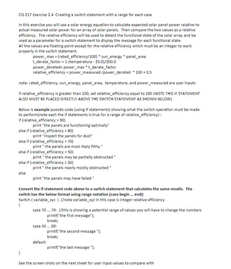 Solved Cis 217 Exercise 24 Creating A Switch Statement With