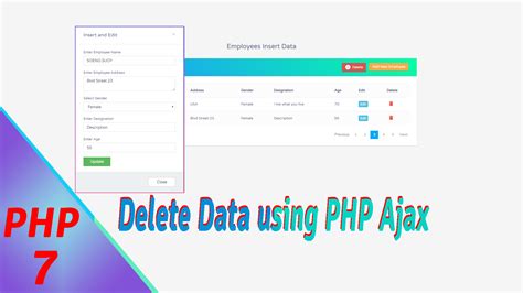 How To Delete Record Data Using Php Ajax Design Css