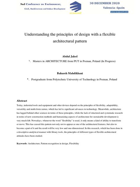 Understanding The Principles Of Design With A Flexible Architectural Pattern Pdf Space