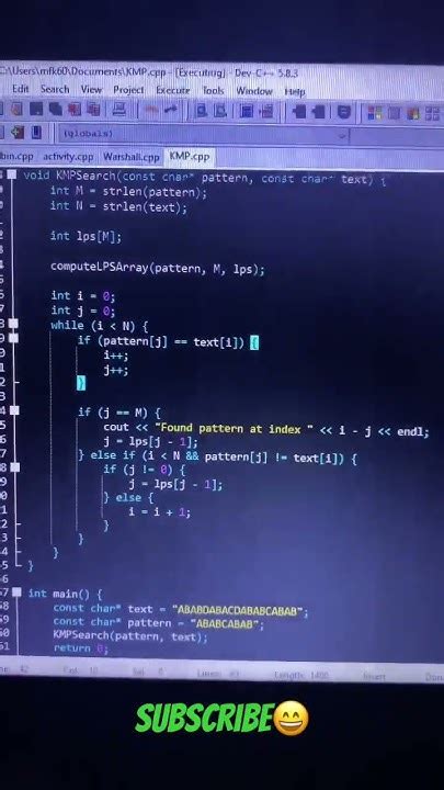 Knuck Morris Path In C Codinglife Coding Programminglanguage
