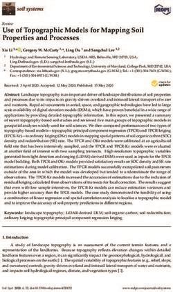 Use Of Topographic Models For Mapping Soil Properties And Processes MDPI
