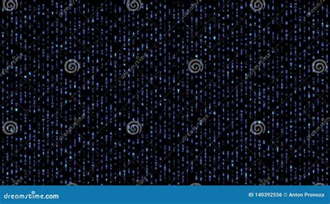 Abstract Binary Matrix Falling Alphabet Blue Stock Illustration Illustration Of Sign Cell