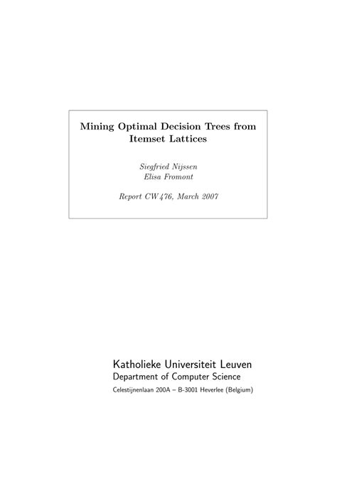 pdf mining optimal decision trees from itemset lattices