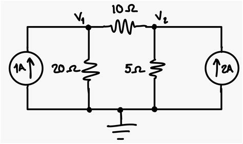 Solved Write Equations And Solve For The Node Voltages Shown
