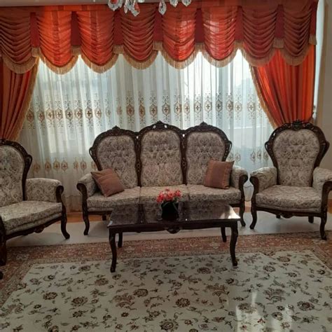 کمدا قیمت و خرید پرده شیک و سالم رنگ نارنجی گلبهی