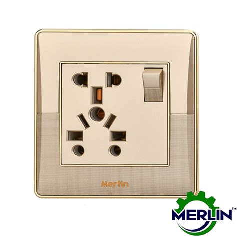 merlin tech ltd 10 pin multi socket with switch elegant gold