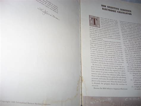 Ibm Selective Sequence Electronic Calculator 16 Page Informational Booklet 1948 Ssec Ibm