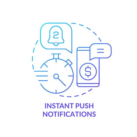 real time transaction notifications blue gradient concept icon