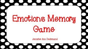 Emotions Memory Game By Discipline Yes TPT
