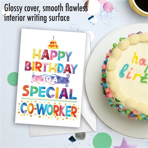 Special Co Worker Artful Birthday Paper Greeting Card