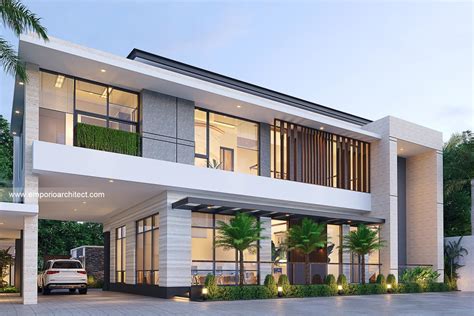 Desain Tampak Belakang 2 Kantor Modern 2 Lantai Pt Akji Di Yogyakarta
