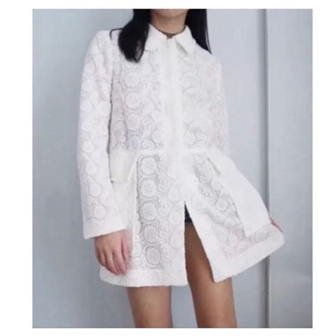 Zara Jackets And Coats Zara White Lace Jacket Poshmark