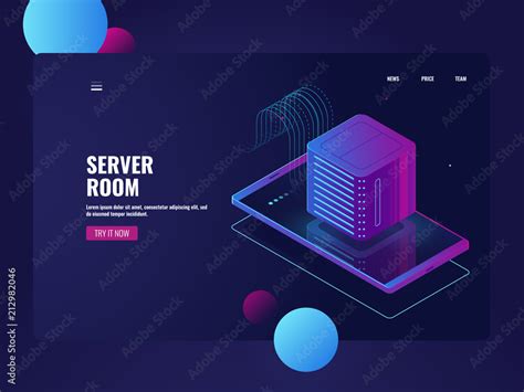 Processing Big Data Mobile Phone With Icon Of Server Room Database Concept Mobile Application