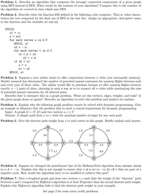 problem 1 describe an algorithm that computes the