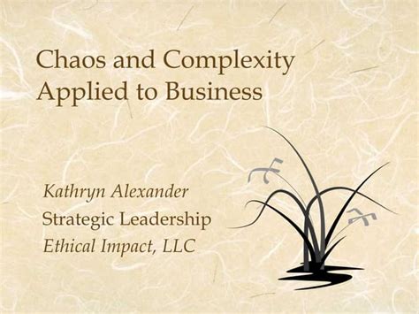 Chaos Complexity Eillc Ppt