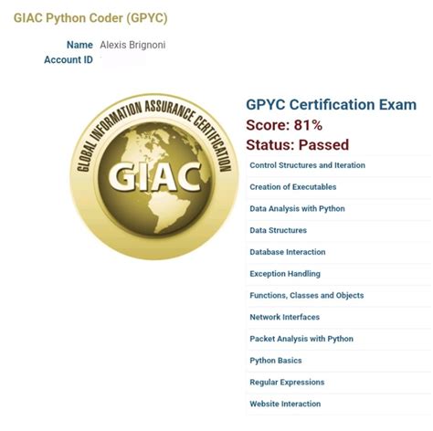 🎉 Just Passed The Giac Python Coder Gpyc Dfir Certification By Sans