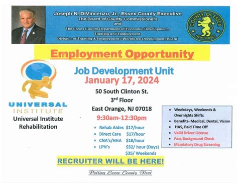 Employment Opportunity Universal Institute Rehabilitation Job