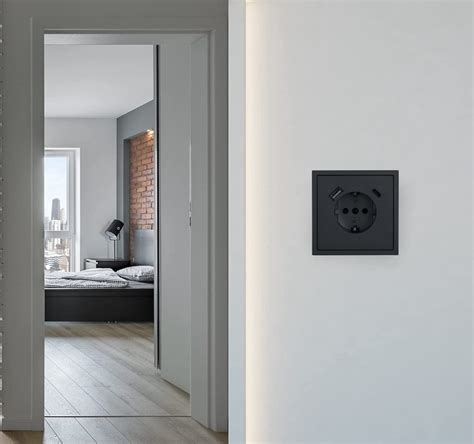 Inbouw Stopcontact Zwart Wcd Geaard Met Ge Ntegreerd Usb C Usb A Poorten W Bol