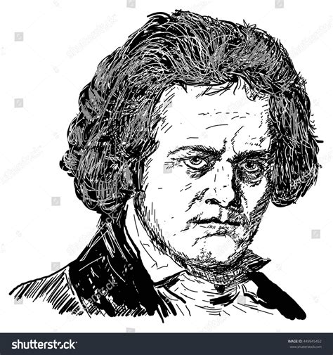 Ludwig Van Beethoven Drawing Stock Vector Royalty Free 449945452