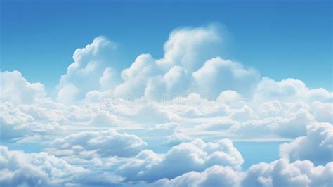 Beautiful Sky With Fluffy White Clouds Neural Network Ai Generated