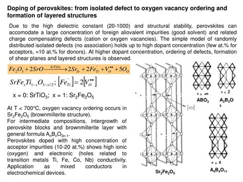 Ppt Lattice Defects In Oxides Correlations Between Defects