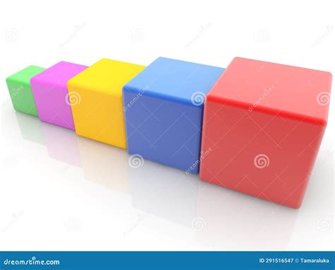Cubes Of Different Colors Are Arranged In A Row Stock Illustration Illustration Of Diagram