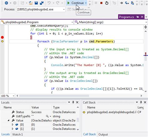 Debugging Oracle PL SQL From Visual Studio