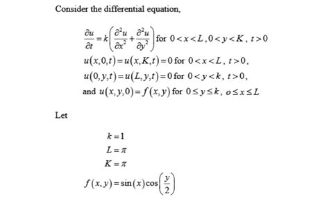 Solved I Need To Plot The Solution Of This Heat Equation Chegg