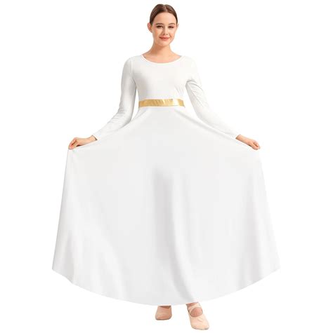 Metallic Praise Dance Dress For Women Long Swing Liturgical Worship