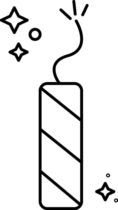 Isolated Burning Firecracker Bomb Linear Icon 24156359 Vector Art At