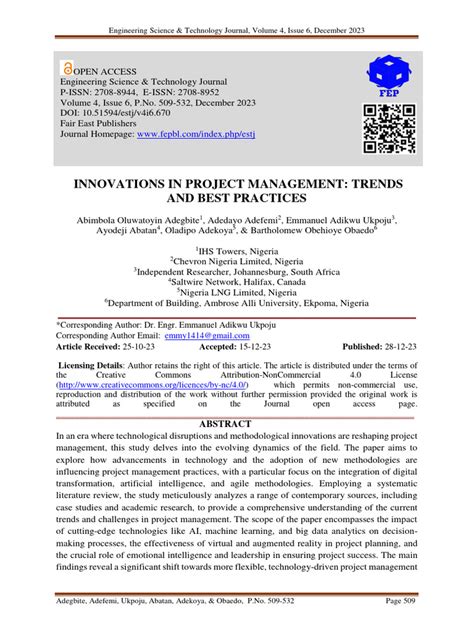 Innovations In Project Management Trends And Best Pdf Project