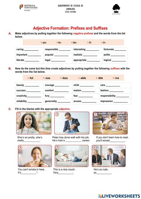 Adjective Forma Free Interactive Worksheets 5370068