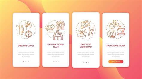 Burnout Onboarding Mobile App Page Screen With Concepts 3538984 Vector