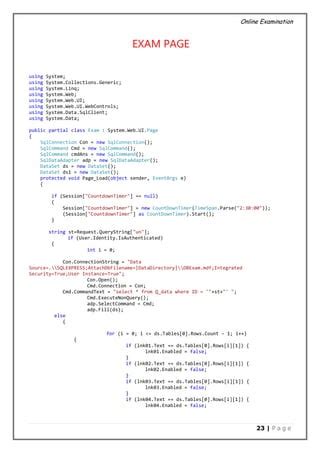 Online Examination PDF