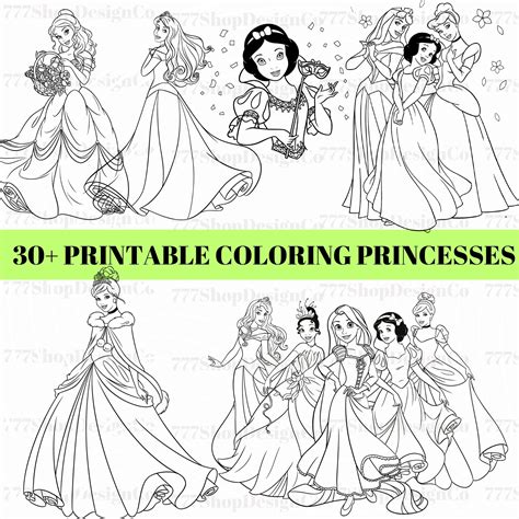 Coloring In Pages Of Princesses Disney