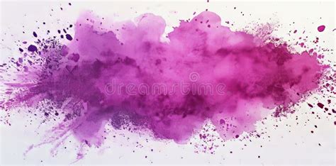 Horizontal Banner Consisting Of A Wide Purple Watercolor Splash
