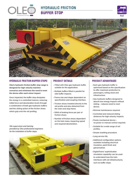 Oleo Buffer Stop Hydraulic Friction Pdf Friction Rail Transport