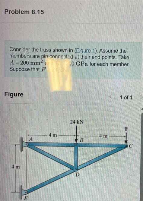 Get Answer Problem 815 Consider The Truss Shown In Figure 1 Assume The Transtutors