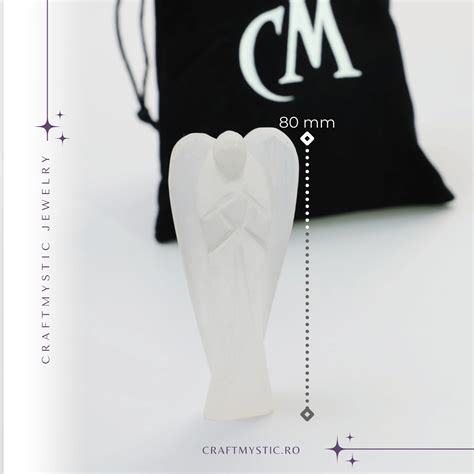 Inger De 80mm Sculptat Manual Din Piatra Naturala De Selenit Emagro