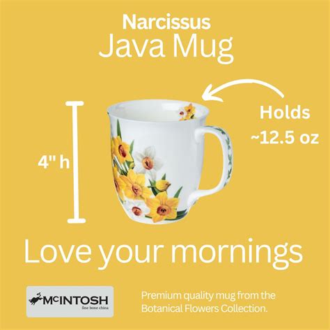 Botanical Flowers Narcissus Java Mug Mcintosh Mugs