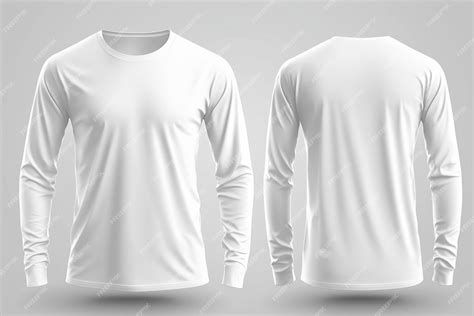 Premium Photo A Stunning Blank Front And Back White Long Sleeve T Shirt Mockup Template On