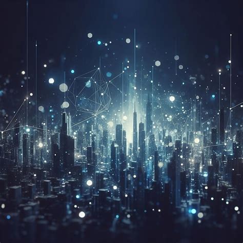 Premium Photo Dark Blue And Glow Particle Abstract