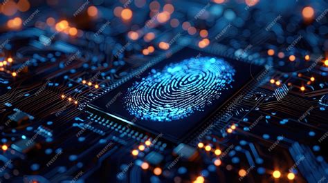 Fingerprint Digital Technology Electronic On A Circuit Board Fingerprints With Circuit Board