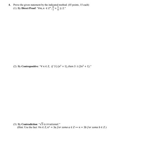 solved 4 prove the given statement by the indicated method
