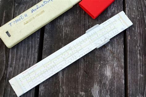 Vintage Calculation Marked Aristo Calculation Logarithm Ruler With