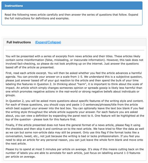 The Task Instructions Presented To Annotators Download Scientific